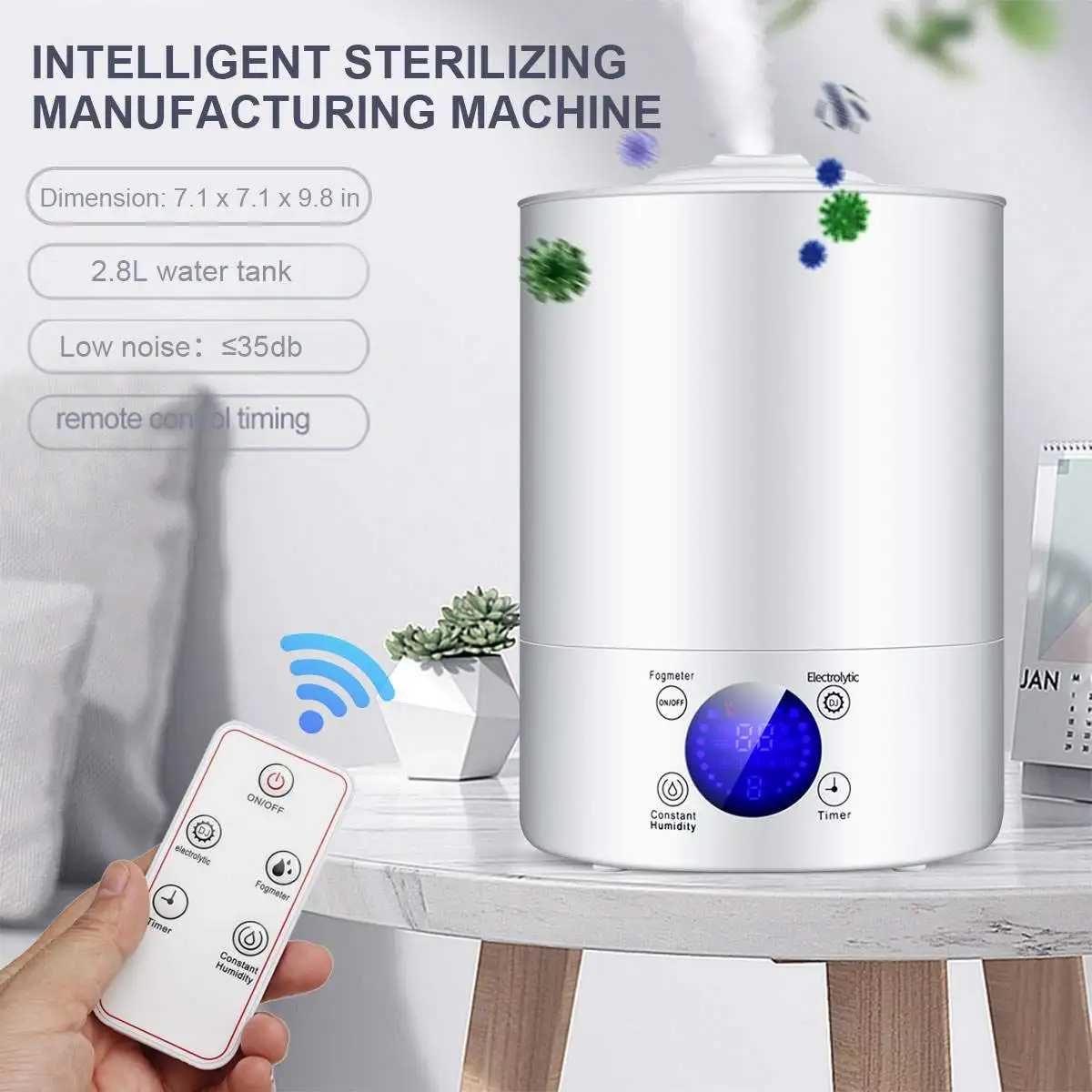 LCD Intelligent Disinfection Humidifier 2.8L Sterilizing Manufacturing ...