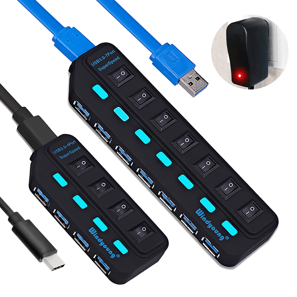 USB-Tipo-C-Multi-Splitter-para-PC-Expansor-M-ltiplo-Hub-USB-3-0-com ...