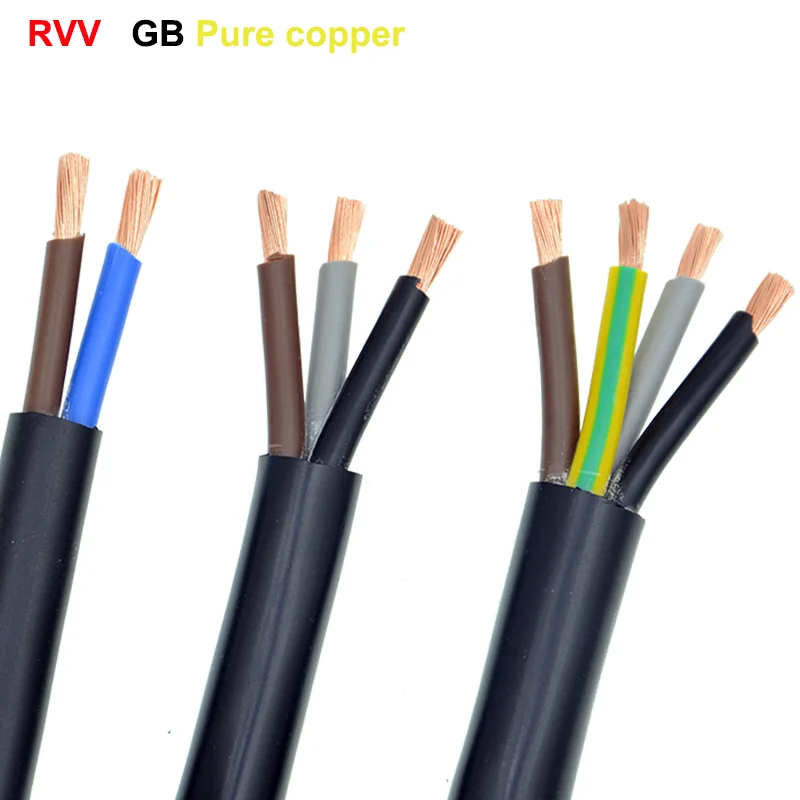 GB 케이블 3 코어, RVV 3*2.5 mm2, 방수 순수 구리 코어 소프트 피복 전원 코드 (롤당 100 미터)|와이어 및 케이블| - AliExpress