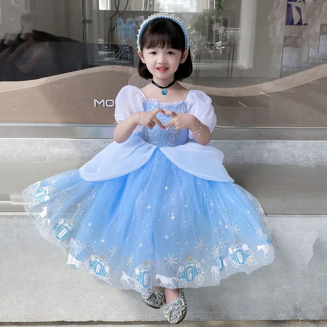 Disney Cinderella Princess Cosplay Dress for Girl Kids – A2Zee Store
