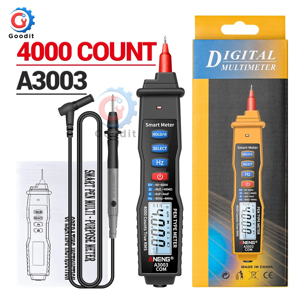 ANENG A3003มัลติมิเตอร์แบบดิจิตอลประเภทปากกา4000 Counts พร้อม AC/DC ...