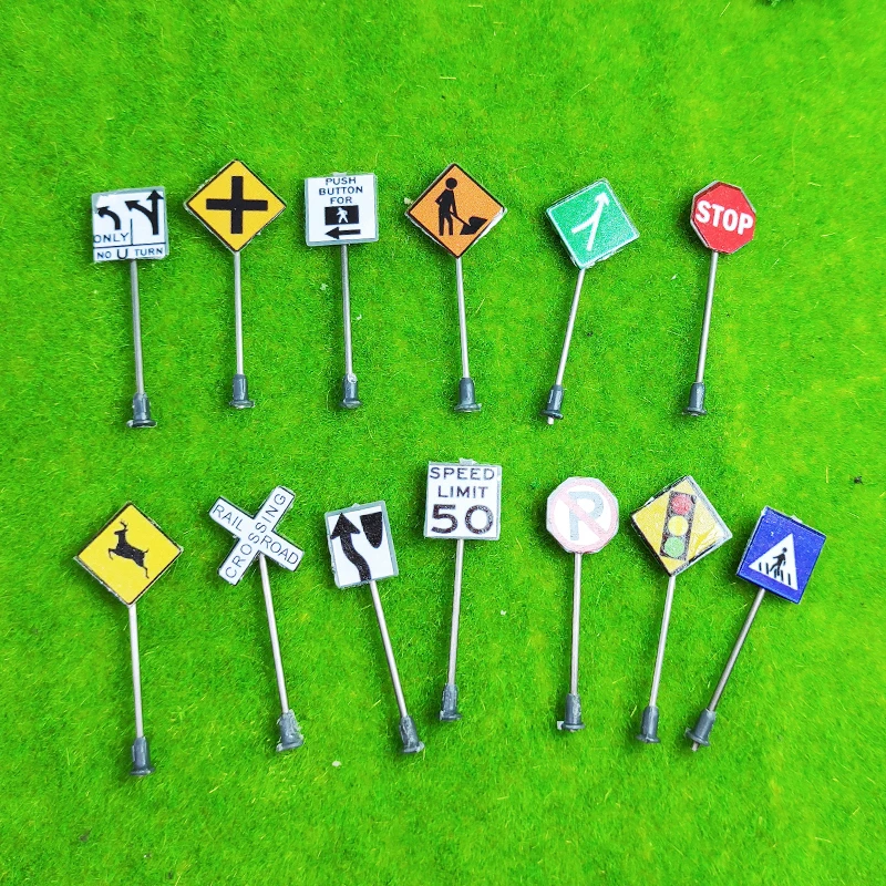 1PC-HO-Scale-Traffic-Signs-Model-Building-Sand-Table-Accessories-Micro ...