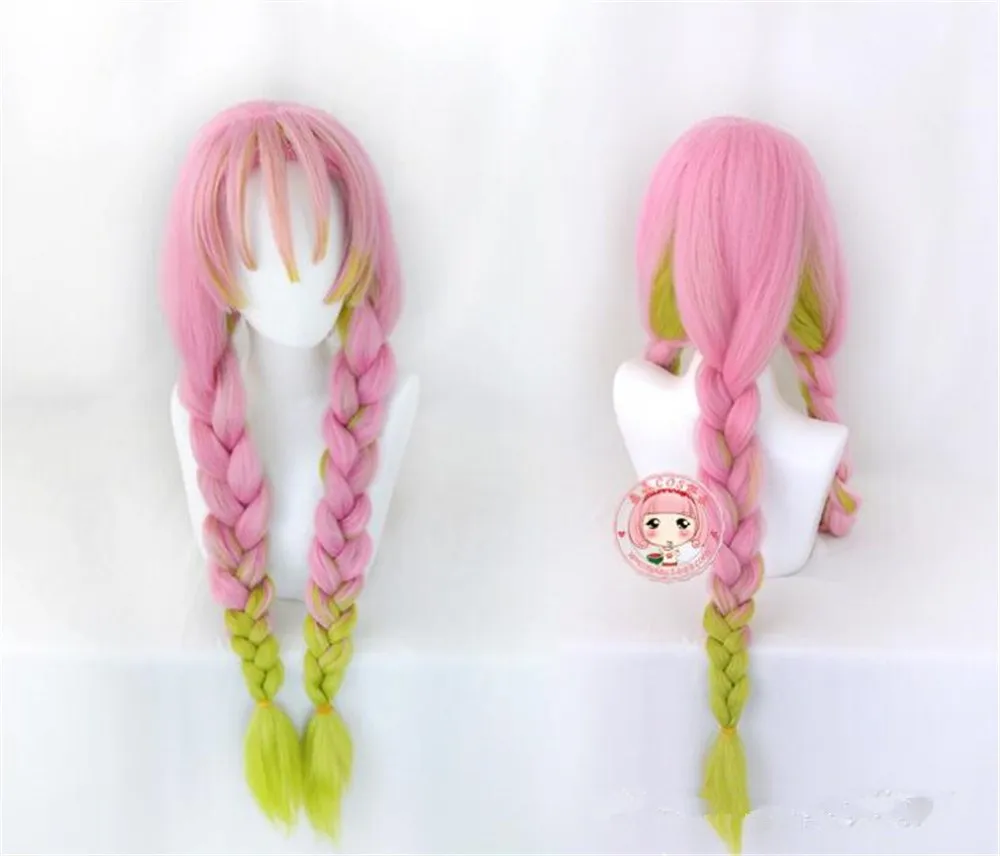 Demon Slayer Kanroji Mitsuri Cosplay Wig Kimetsu No Yaiba Thick Three ...