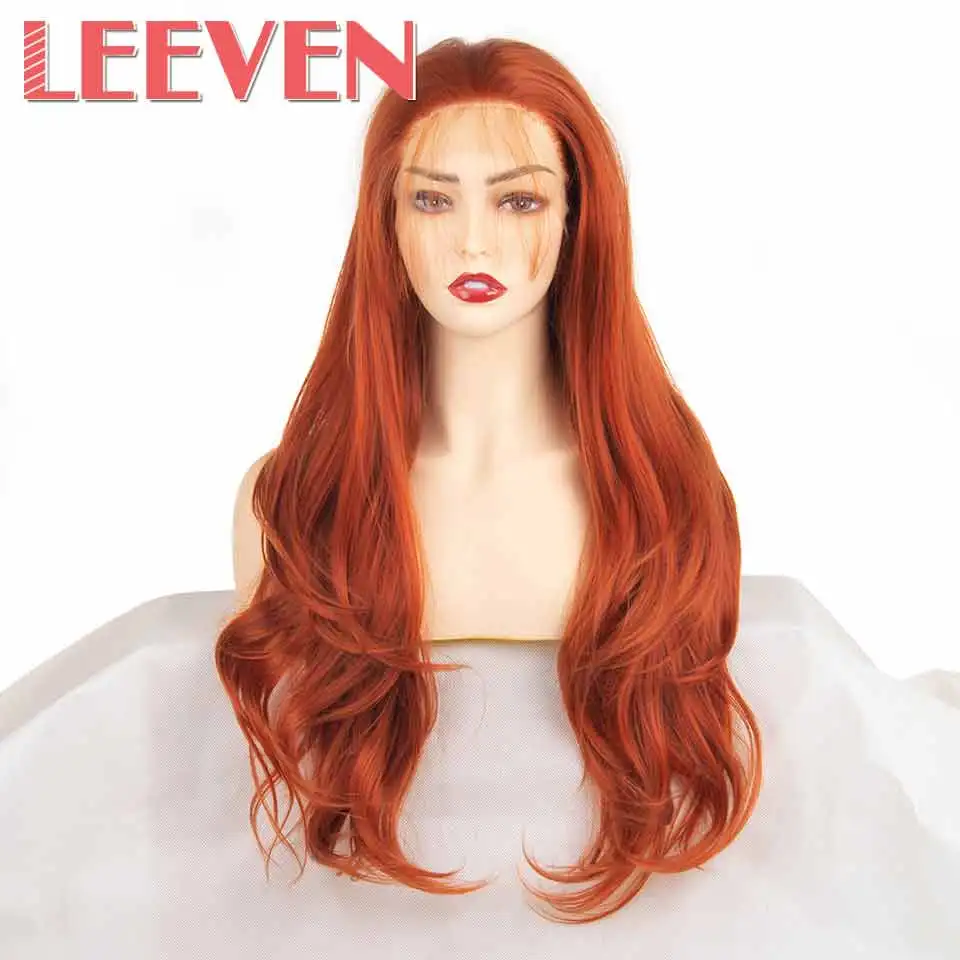 Leeven, 24 дюйма, розовый, фиолетовый, медный синтетический парик на ...