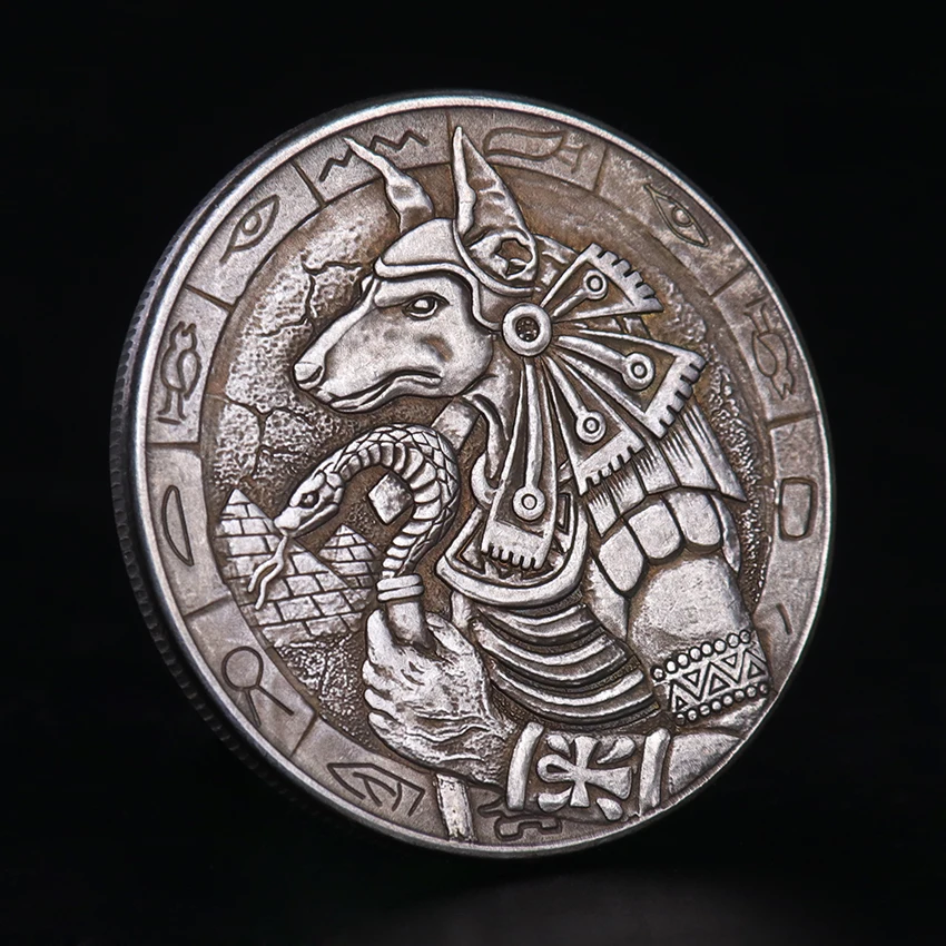 Commemorative Coins Ancient Egypt Wolf And Snake Wandering Coin Nickel ...