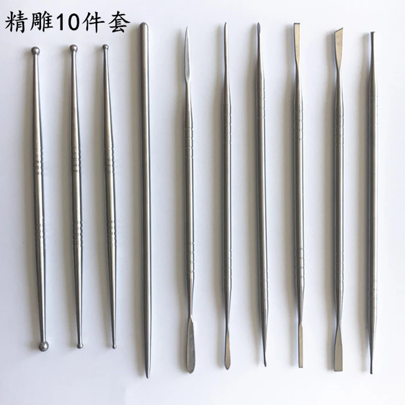 10pcs Stainless Steel Clay Sculpture Engrave Tools for Modeling Carving ...
