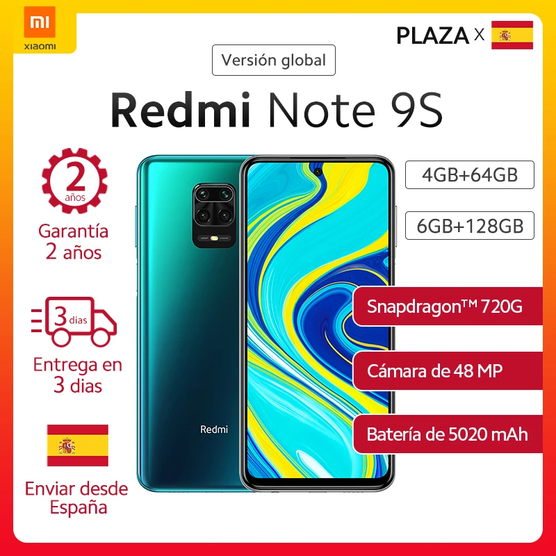 Versión Global Xiaomi Redmi Note 9S 4GB 64GB 128GB Smartphone Note 9S ...