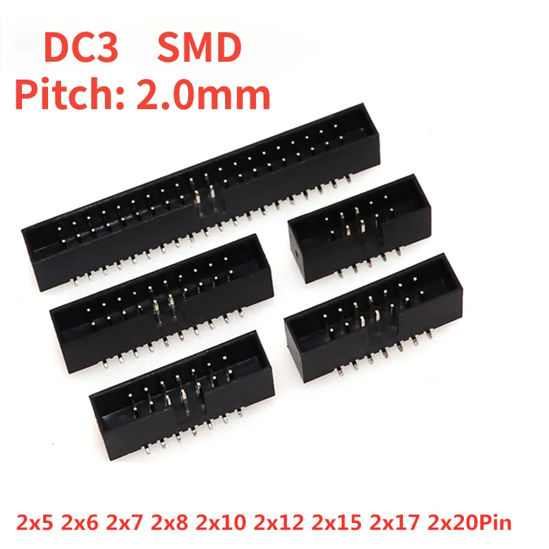SMD SMT 2.0mm 피치 DC3 수 IDC 커넥터 소켓 10 개, ISP JTAG 헤더 샘플 10P 12P 14P 16P 20P 24P 26P 30P 34P 40P ...