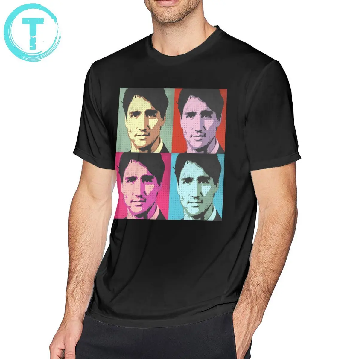 Justin Trudeau T Shirt Justin Trudeau Pop Art T Shirt 100 Cotton Short ...