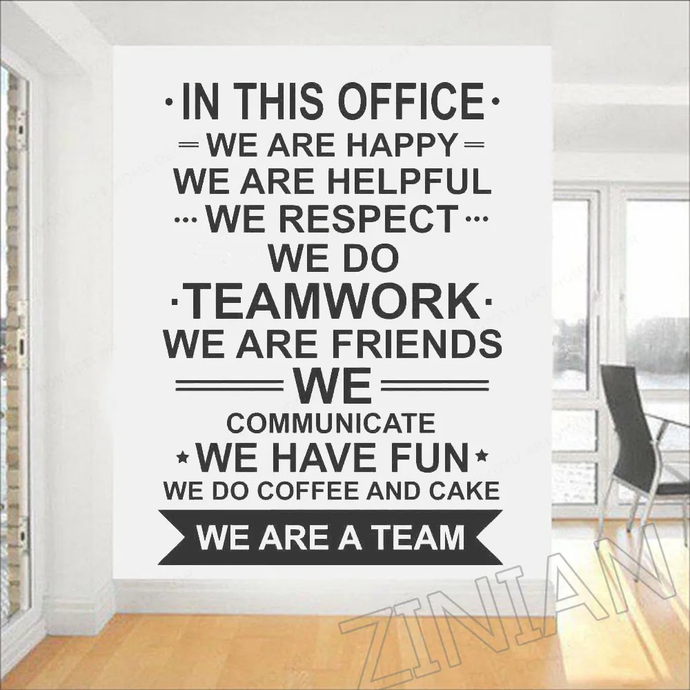 Teamwork Quote Office Wall Decal Teamwork Sticker ds164 Quote for ...