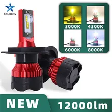 Car Led Lamp 3000K 4300K 6000K H7 Led H4 H11 Led Headlights 12V Bulb ...