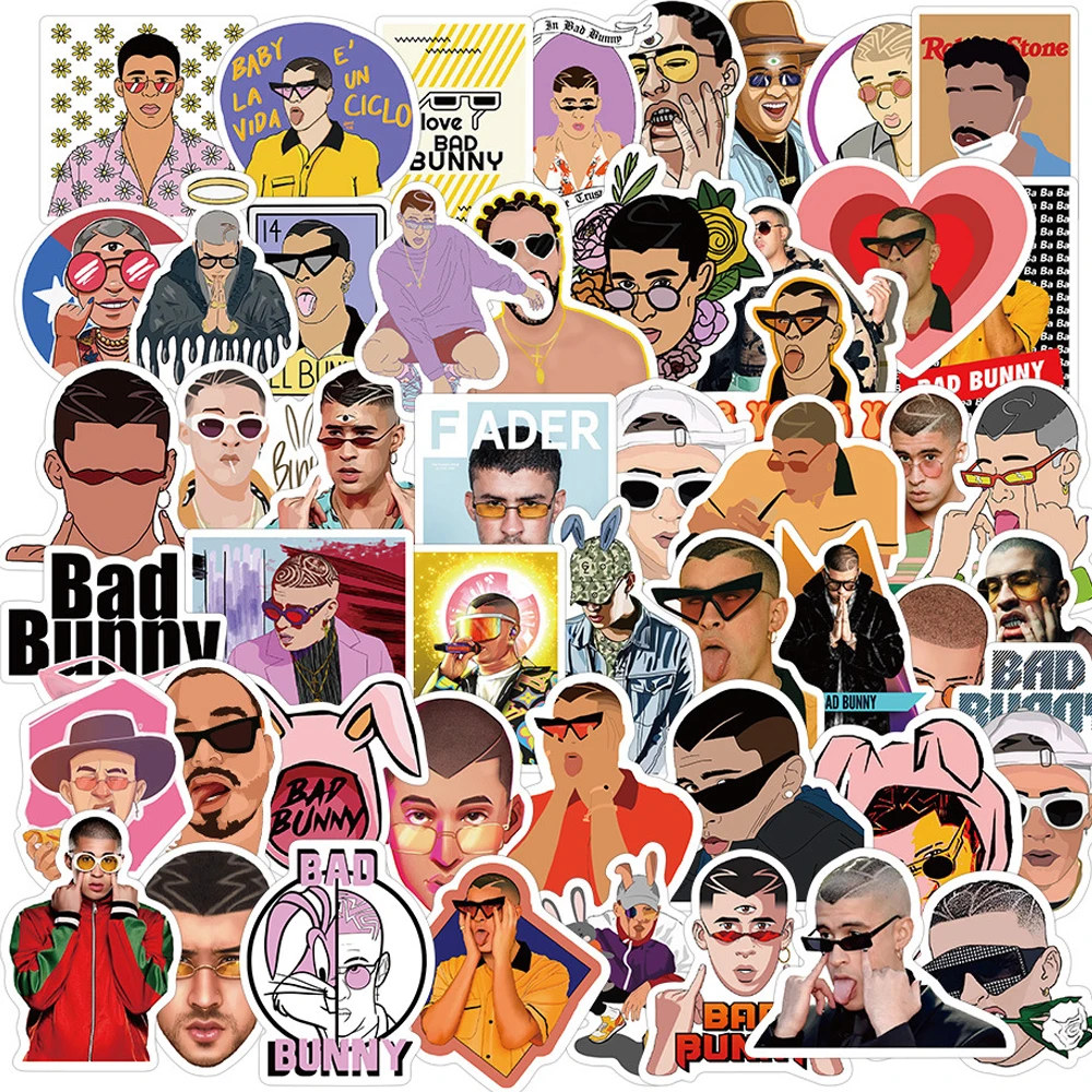 Embellishments Materials Paper, Party & Kids Bad Bunny Sticker Pack ...