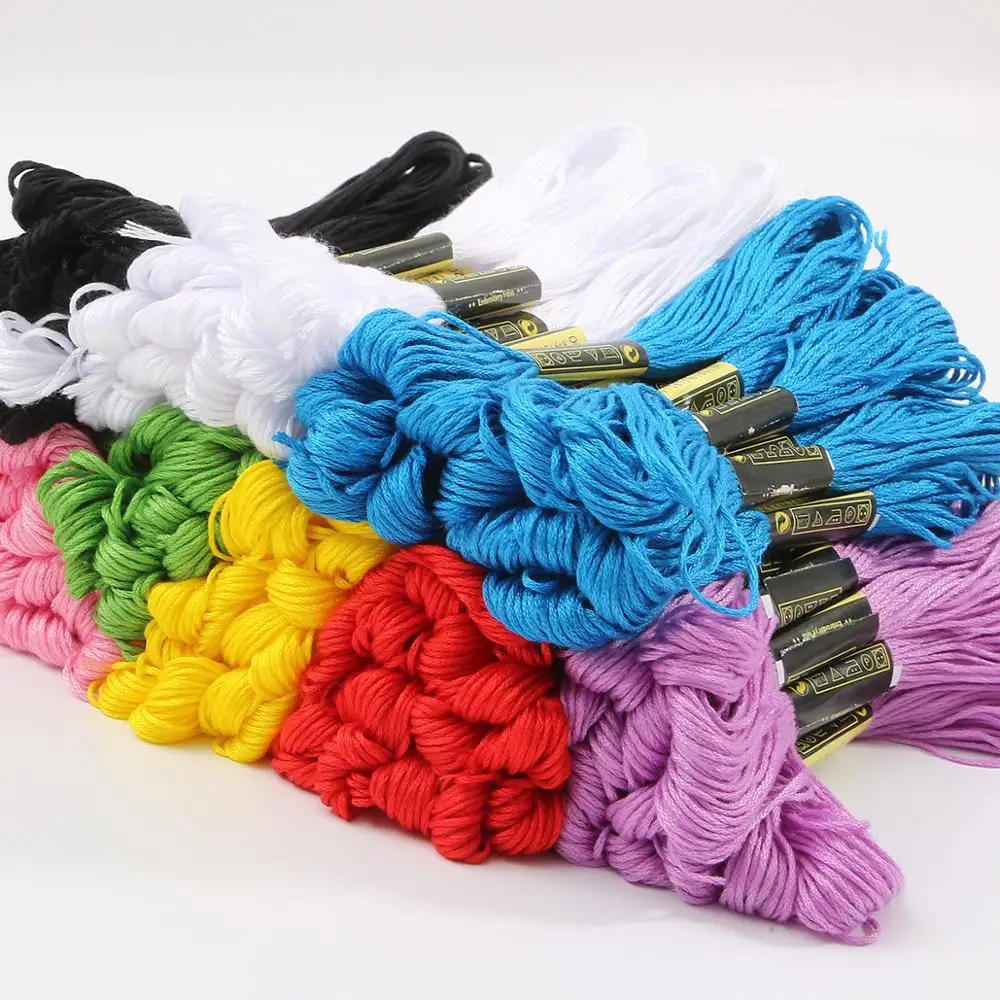 Wholesale-Cross-Stitch-Thread-7-5M-Embroidery-Colorful-Cotton-Thread ...