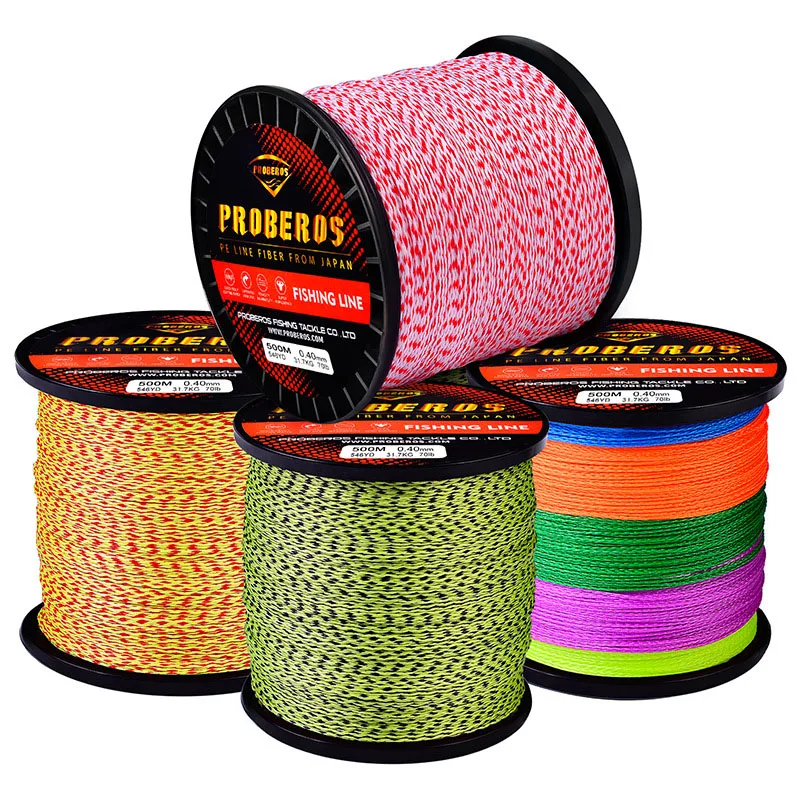 Linha de pesca, linha trançada de 9 tranças, 500m, multicolor, 40lb ...