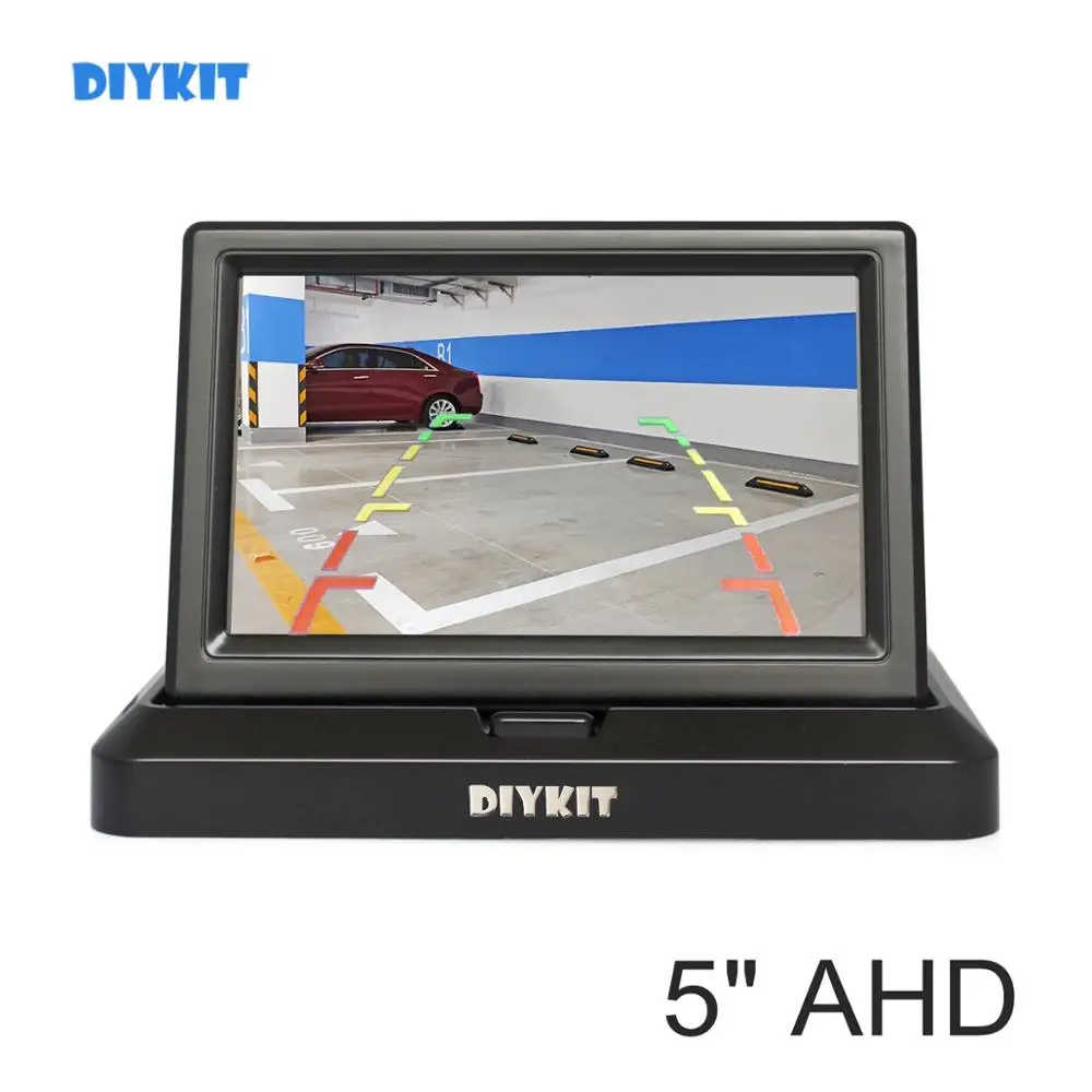 DIYKIT 5" 1024x600 Foldabel IPS AHD Rear View Car Monitor Backup ...