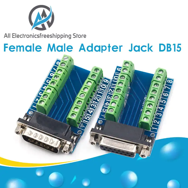 DB15 DP15 D SUB VGA 15pin Female Male Adapter Jack Terminal PCB Board ...