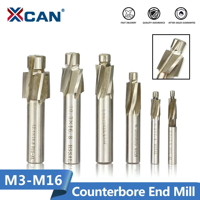 Countersink Bits Countersink End Mill HSS-AL M3-M8 4 Spigot Countersink ...