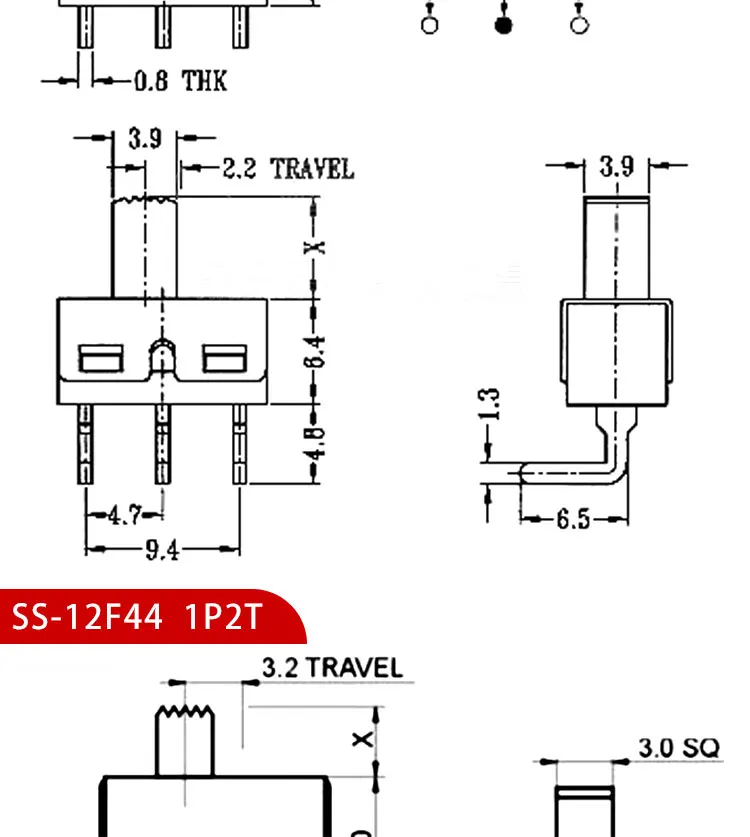 SS-12D11 -Micro interrupteur à bascule électrique,10 pièces,à simple et Double rangée,coulissant ...