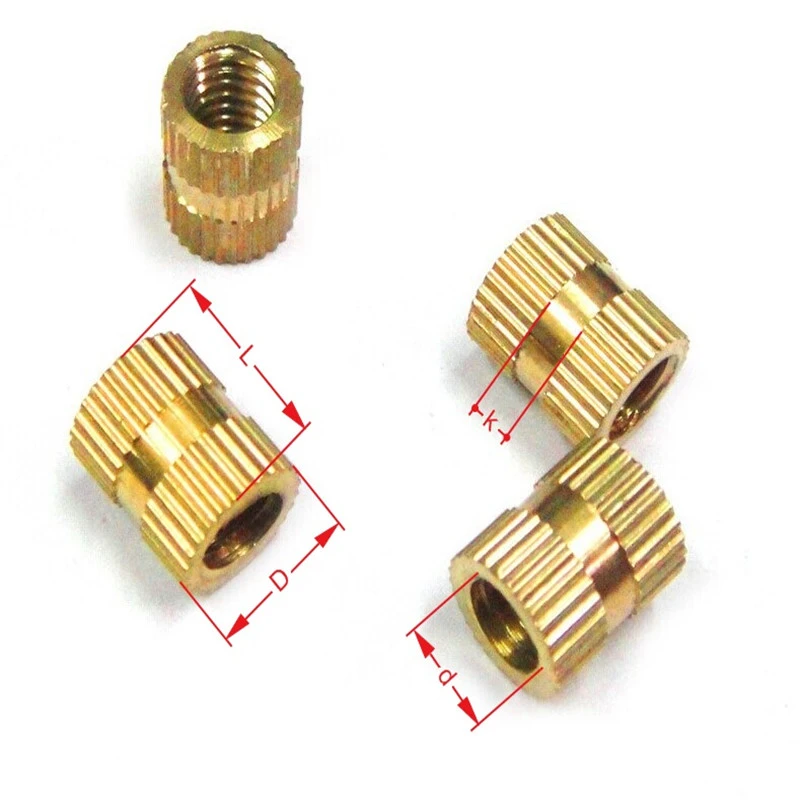 100pcs/lot Through Hole Brass Insert Nut Injection Molding Knurled Nuts ...