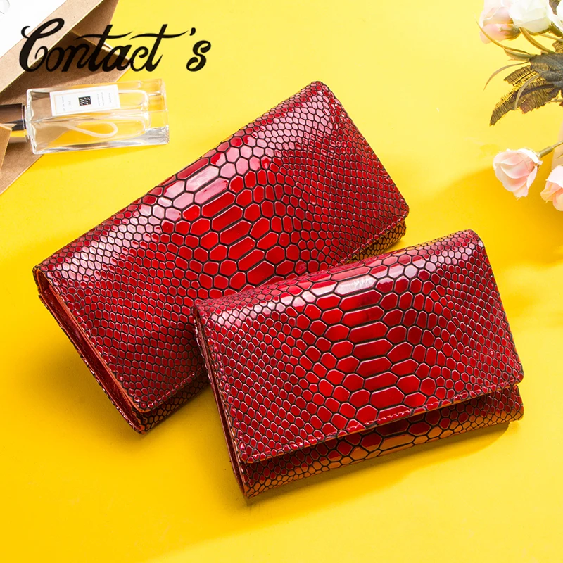 Luxury Brand Women Clutch Wallets Genuine Leather Snake Pattern Print ...