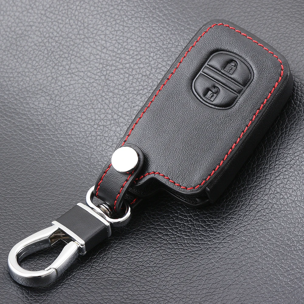 Fob Key Leather Car Key Holder Case Cover for TOYOTA Camry Highlander ...