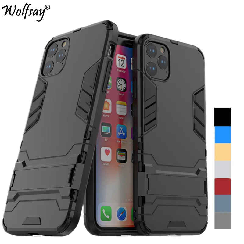 For Funda iphone 11 Pro Max Case i11 Pro Max Shockproof Hybrid Stand ...