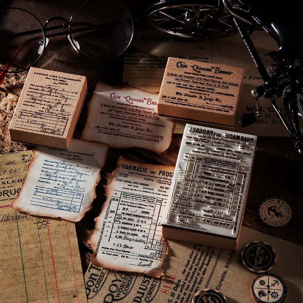 Vintage-Atlantic-Ticket-Stamp-Wooden-Rubber-Stamps-DIY-Journal ...