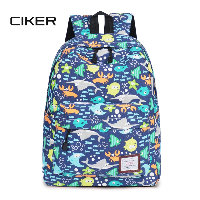 Female Softback Backpack Cute Ocean Animals Printing Backpack Women ...