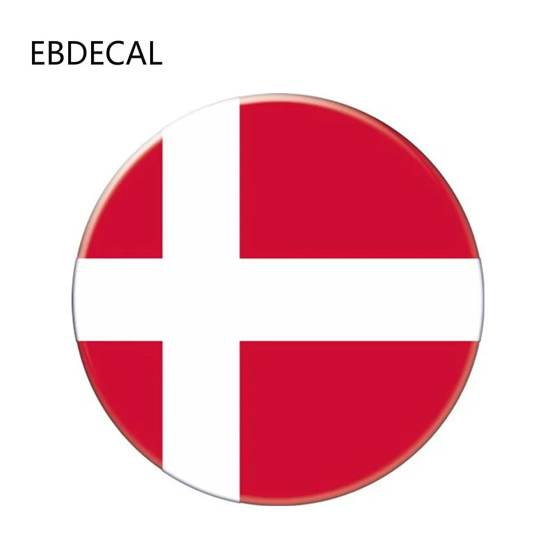 EBdecal Flag Round Denmark Decal For Auto Car/Bumper/Window/Wall Decal ...