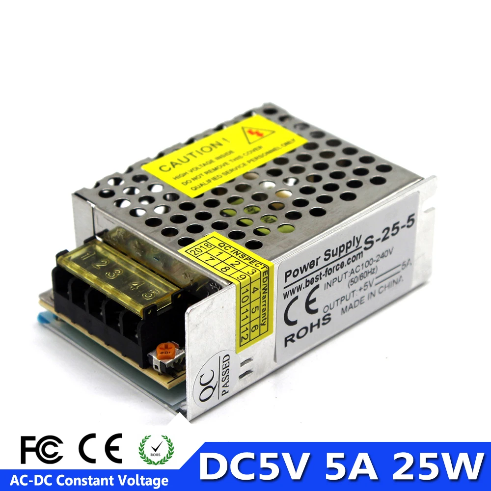 Universal-5V-5A-25W-Regulated-Switching-Power-Supply-Transformer-AC-To ...