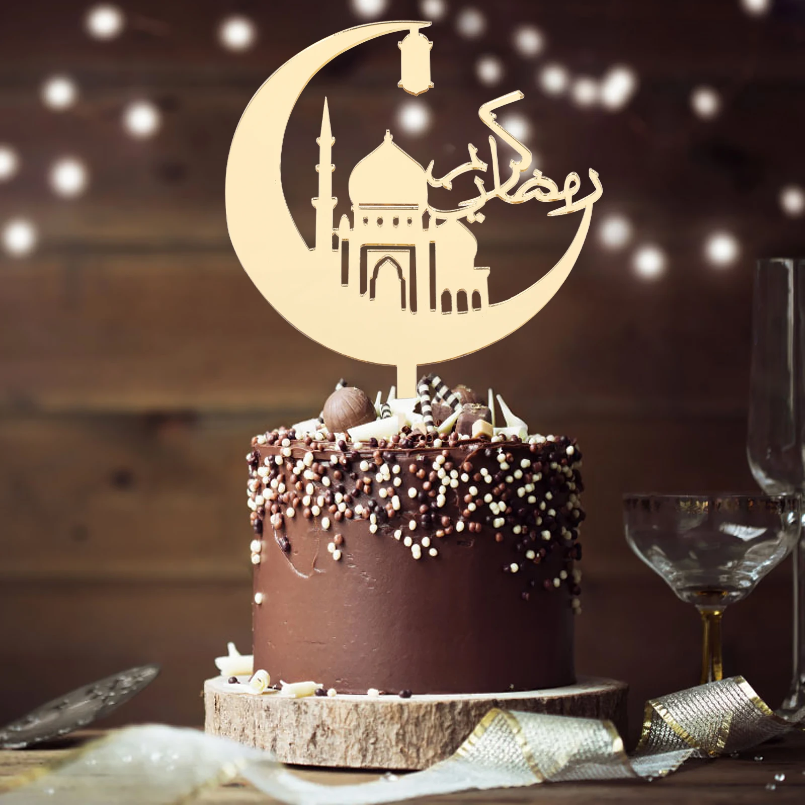 Candy Making Craft Supplies & Tools Arabic Eid Mubarak Cake Topper etna ...