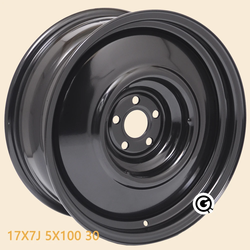 17inch steel wheel 7J 5holes 5X100 offset 30 beetle rims black with ...