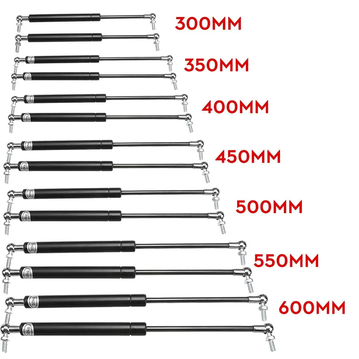 2X-300-600mm-300N-Car-Struts-Front-Bonnet-Hood-Rear-Trunk-Tailgate-Boot ...