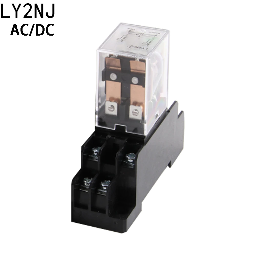 AC 1Set High quality AC/DC 12V 24V 36V 48V 110V 220V 380V Coil Power Relay LY2NJ DPDT 8 Pin ...