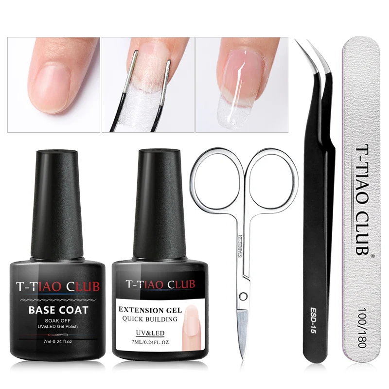 Fiber Poly Nail Extension Uv Gel Tools Kits Set Nail File Scissors ...