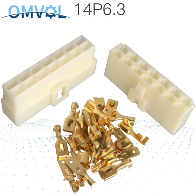 5Sets 6,3 Mm 1P 2P 3P 4P 6P 8P 12P 14P Pin/Way Crimp Terminal ...