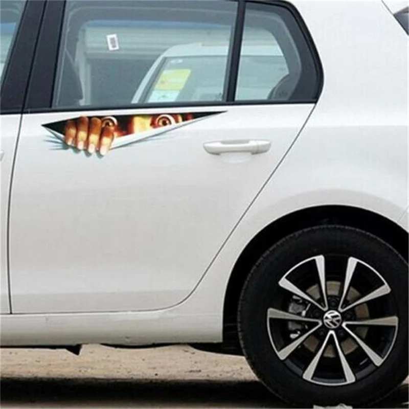 Funny Car Sticker 3D Eyes Peeking Monster Sticker Voyeur Car Hoods ...