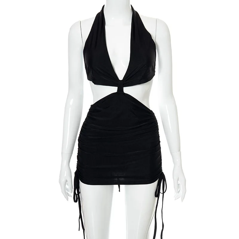 Anjamanor Sexy Beach Vacation Dresses For Women Party Night Club Brown