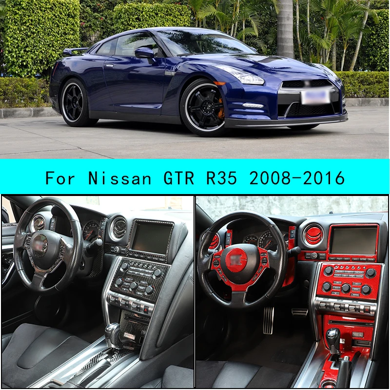 For-Nissan-GTR-R35-2008-2016-Interior-Kit-Real-Carbon-Fiber-Car-Central ...