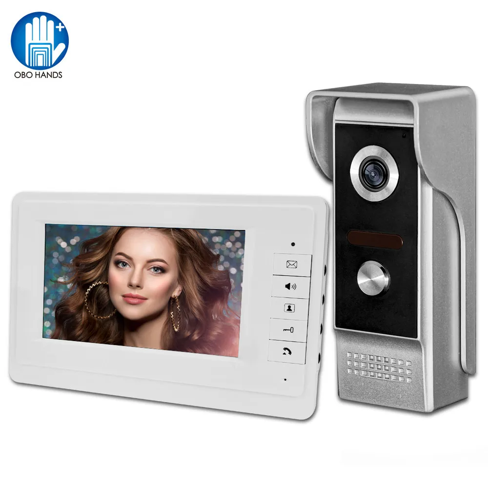 7" TFT Color Video Door Phone Intercom System Wired Door Bell ...