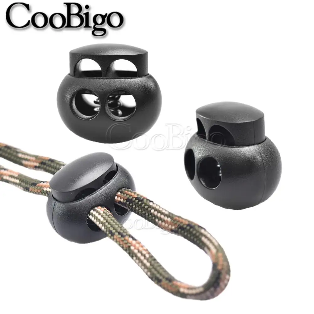 Plastic Cord Lock Round Ball Toggle Stopper Clip | Stoppers 2 Holes ...