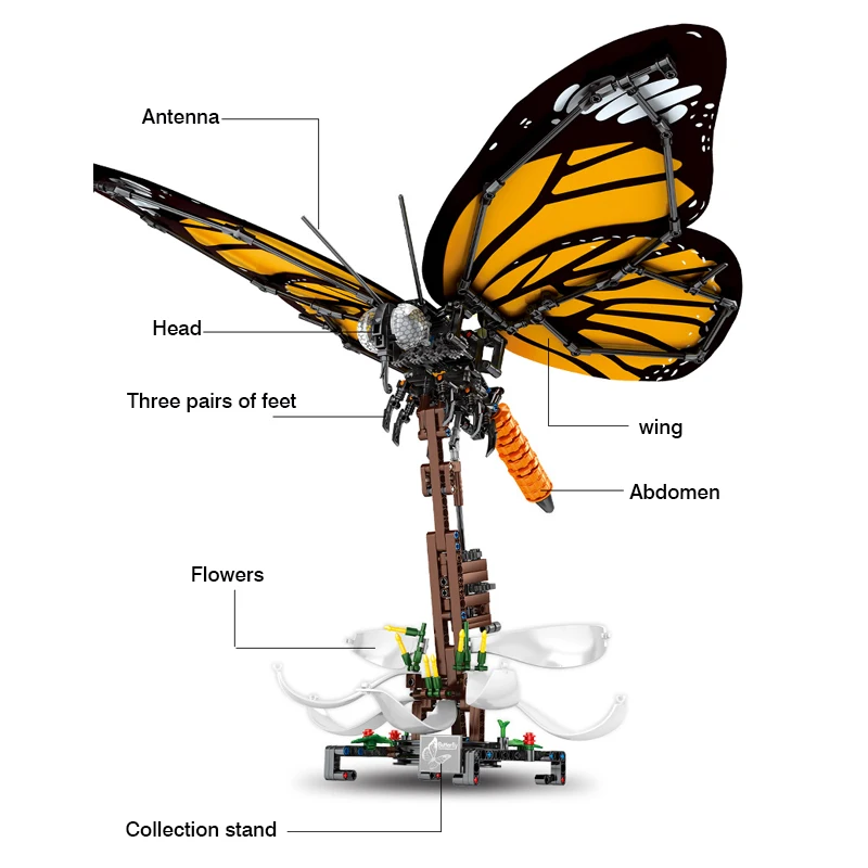 Creator Simulated Insect Butterfly Legoing Technic Bee Red Dragonfly ...