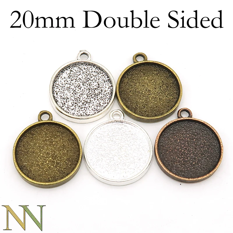 Cabochon Base Setting Bezel Tray Charm Pendants | Double Bezel Pendants ...