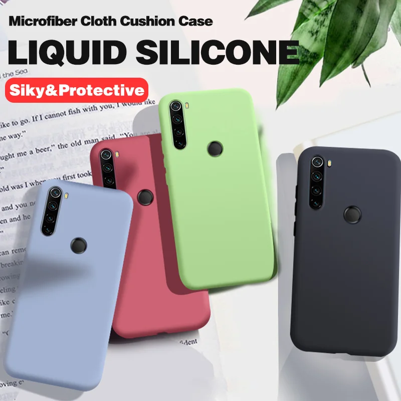 Liquid Silicone Case For Xiaomi Redmi Note 8 Pro Case Full Cover ...