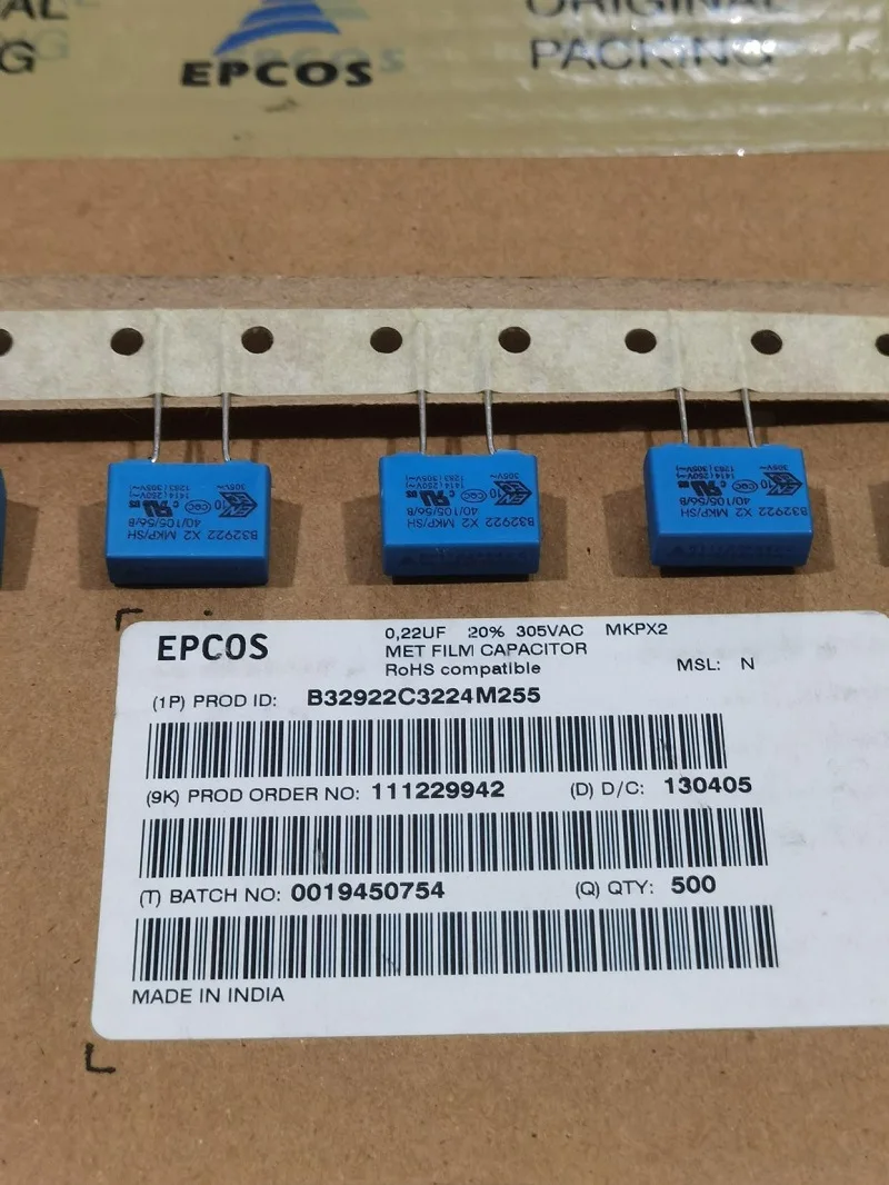 B32922C3224M EPCOS B32922 X2 MKP/SH Cap Film Suppression X2 0.22uF ...