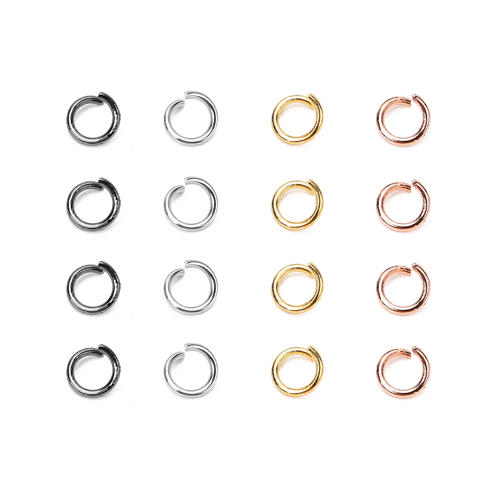 200pcs Stainless Steel Never Fade Gold Black Color Open Jump Ring 0 ...