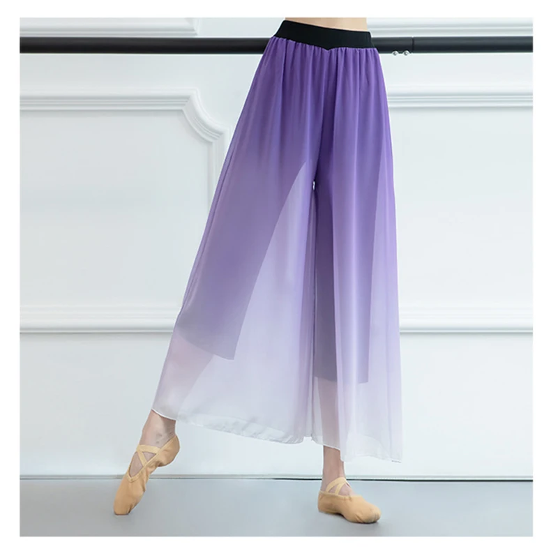 Modern-Dance-Costume-Wide-Leg-Chiffon-Practice-Pant-Elastic-Waist ...
