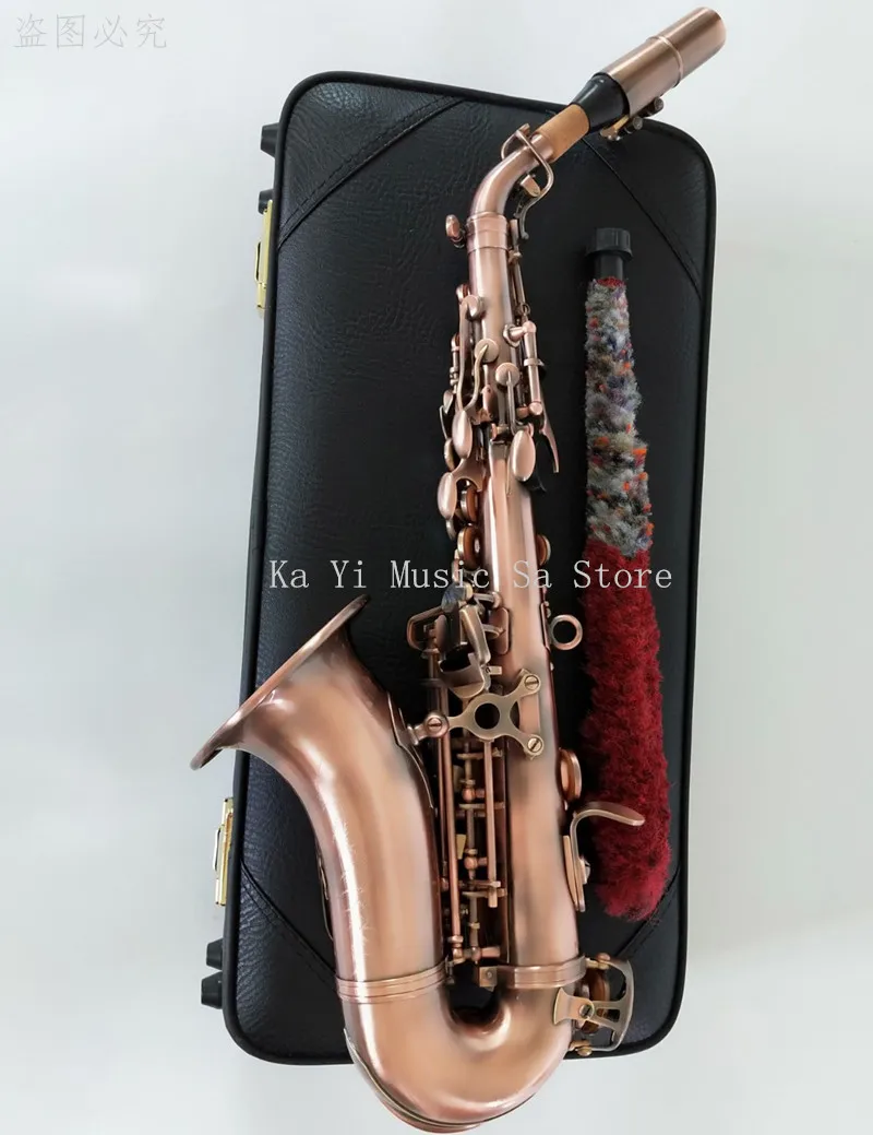 New-Soprano-Curved-sax-Antique-Copper-Red-Tom-Saxophone-S-991Bb-Musical ...