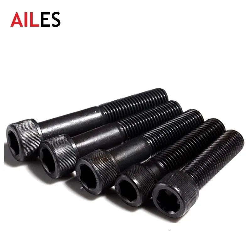 M3 M4 M5 Half Tooth Bolts 12.9 Grade Alloy Steel Black Hexgon Socket ...