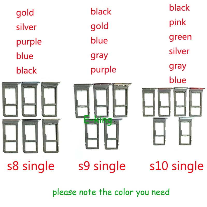 10pcs For Samsung Galaxy S8 S9 S10 S10e S20 Sim Card Slot Tray Holder ...